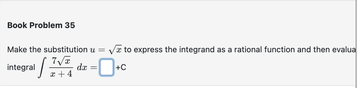 Solved Book Problem 35Make the substitution u=x2 ﻿to express | Chegg.com