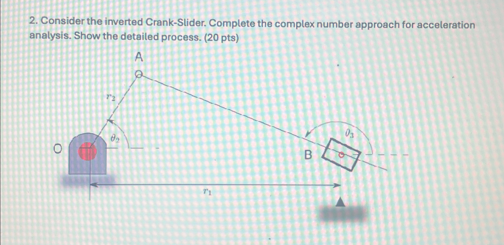 Solved Consider the inverted Crank-Slider. Complete the | Chegg.com