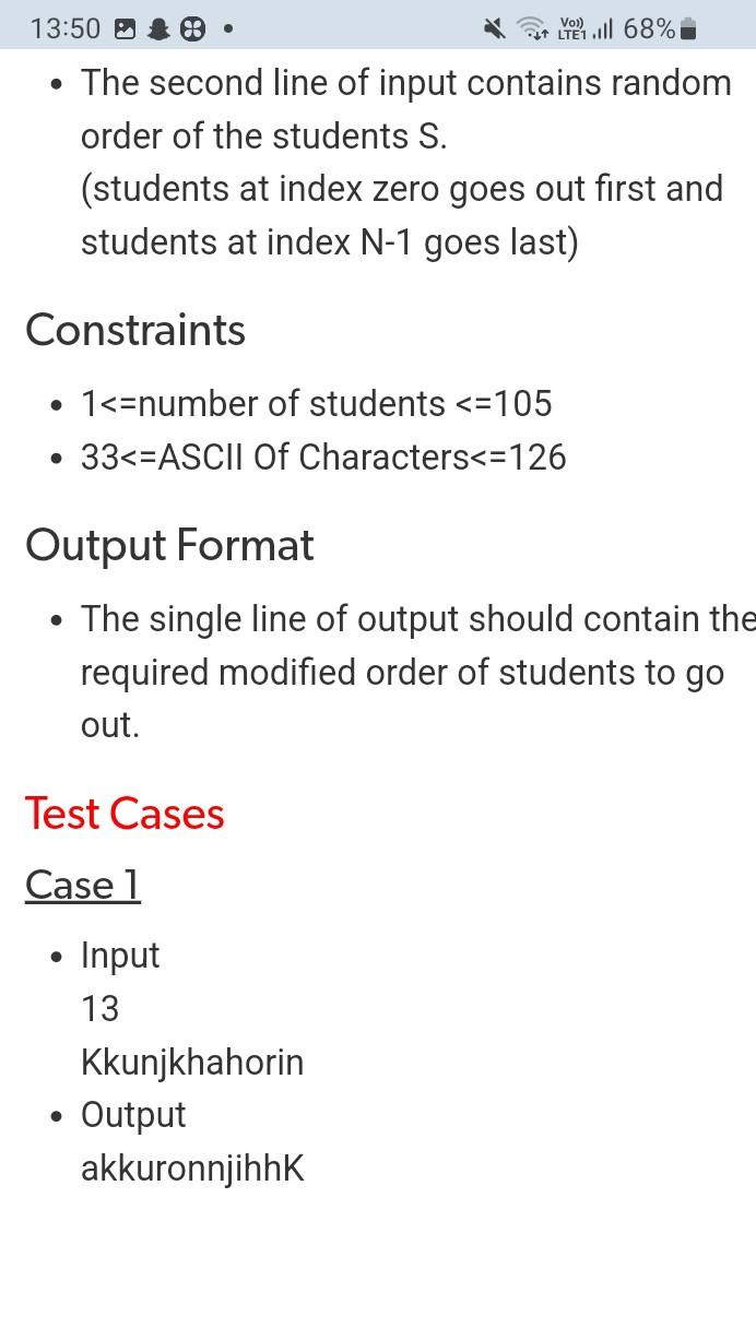 Solved - The second line of input contains random order of | Chegg.com