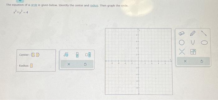 Solved The Equation Of A Cicde Is Gven Below Identify T 