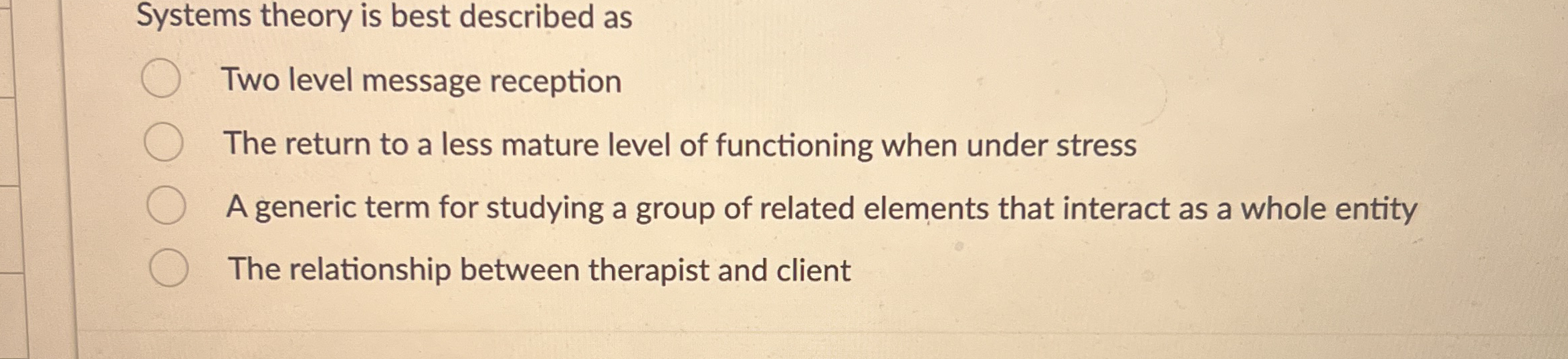 Solved Systems theory is best described asTwo level message | Chegg.com