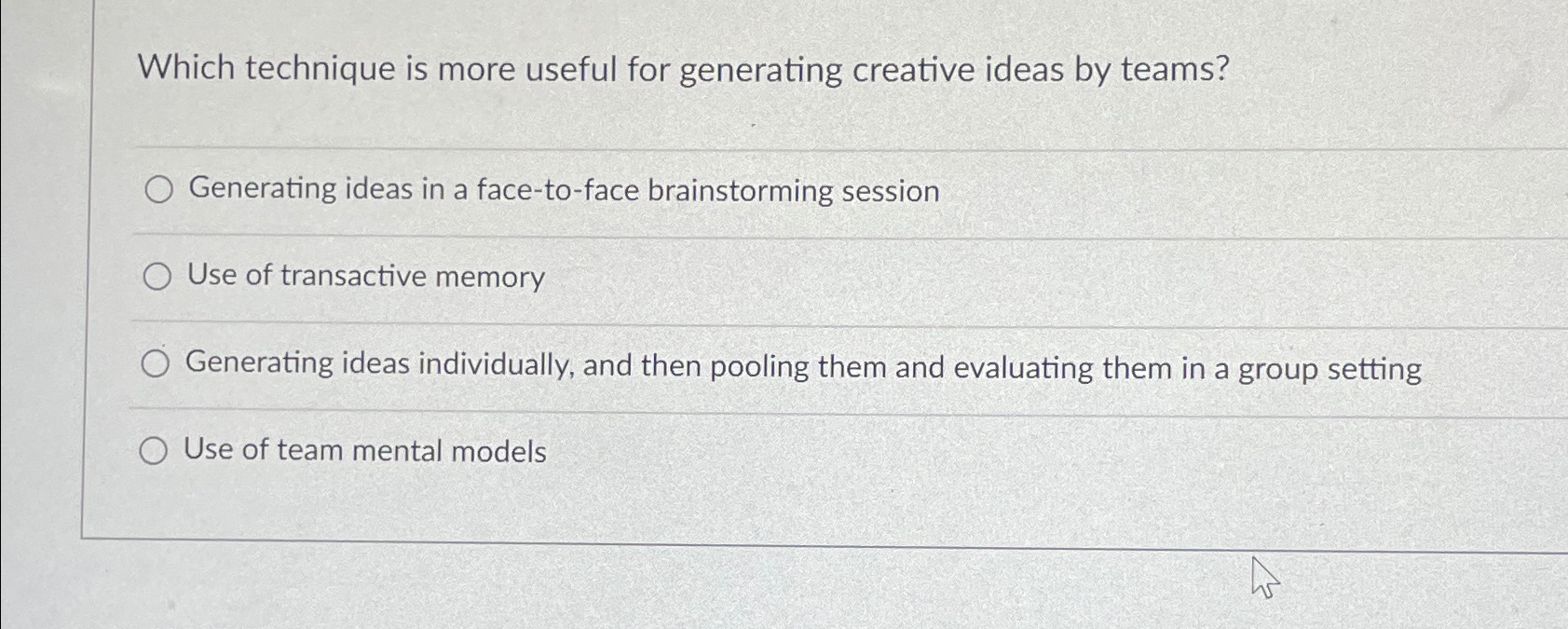 Solved Which technique is more useful for generating | Chegg.com