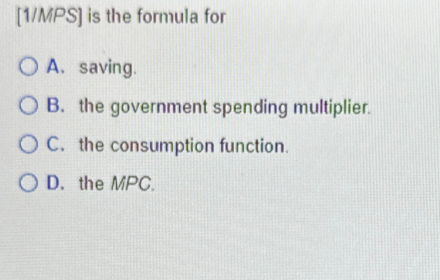 Solved [1 Mps] ﻿is The Formula Fora ﻿saving B ﻿the
