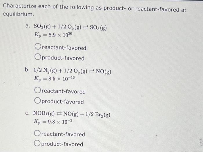 Solved Characterize each of the following as product- or | Chegg.com