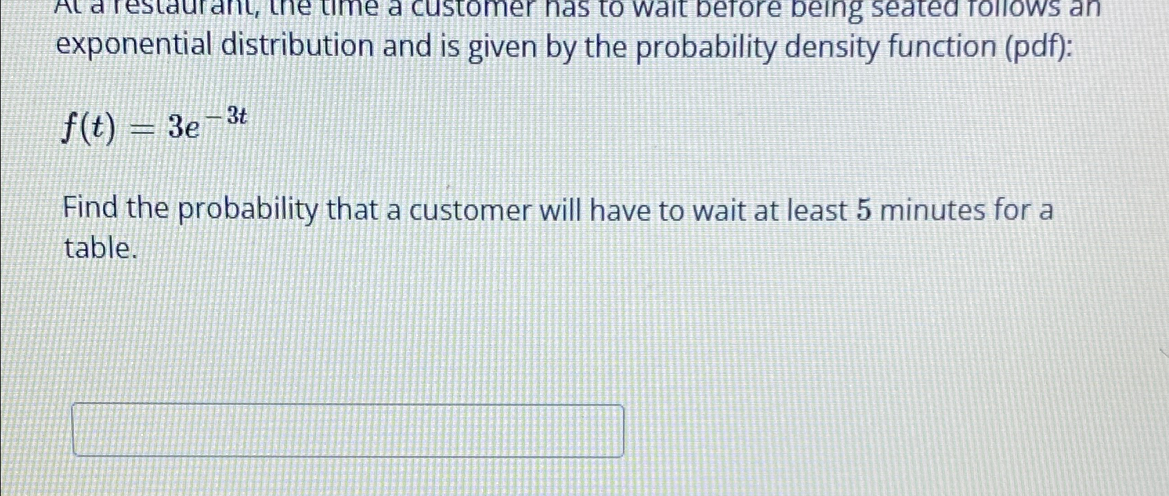 Solved exponential distribution and is given by the | Chegg.com