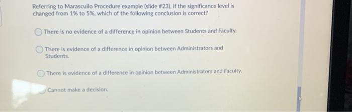 Solved Referring to Marascuilo Procedure example (slide | Chegg.com