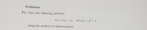 Solved Problems: P1. Solve the following problem: 1, +Tay = | Chegg.com