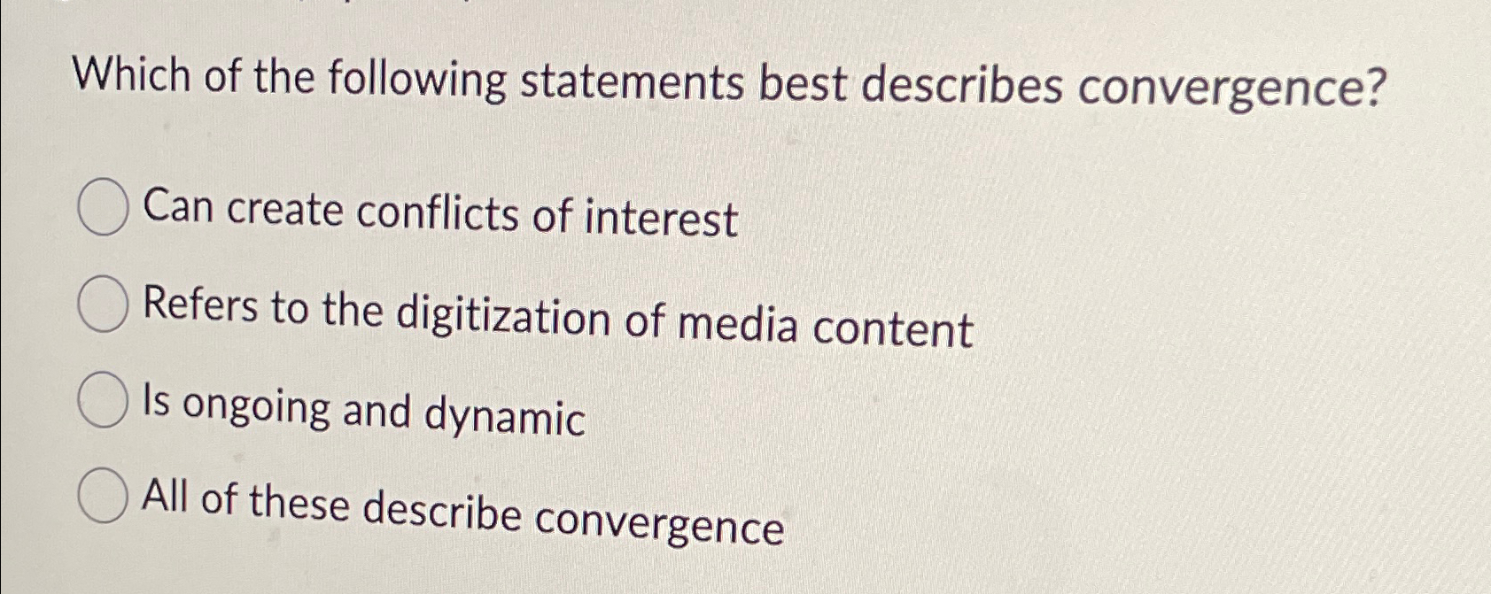 Solved Which of the following statements best describes | Chegg.com