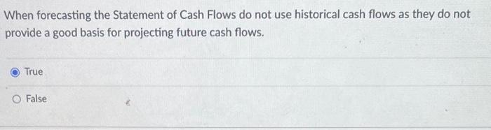 Solved When forecasting the Statement of Cash Flows do not | Chegg.com