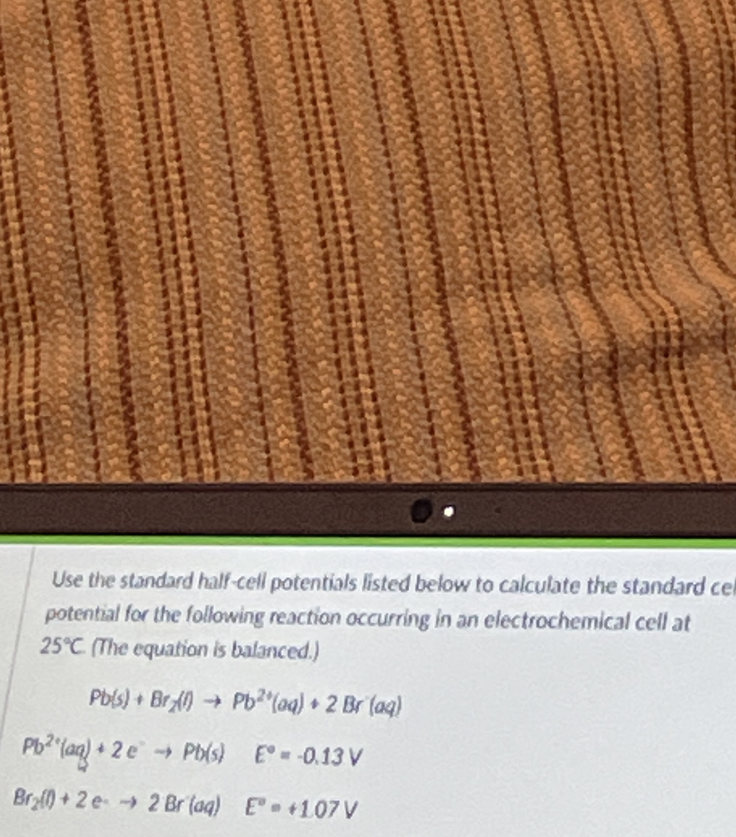 Solved Use the standard half-cell potentials listed below to | Chegg.com