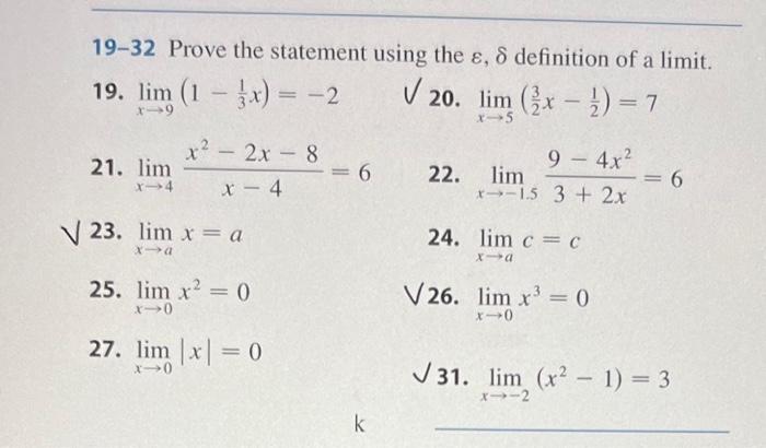 Solved 19-32 Prove the statement using the ε,δ definition of | Chegg.com
