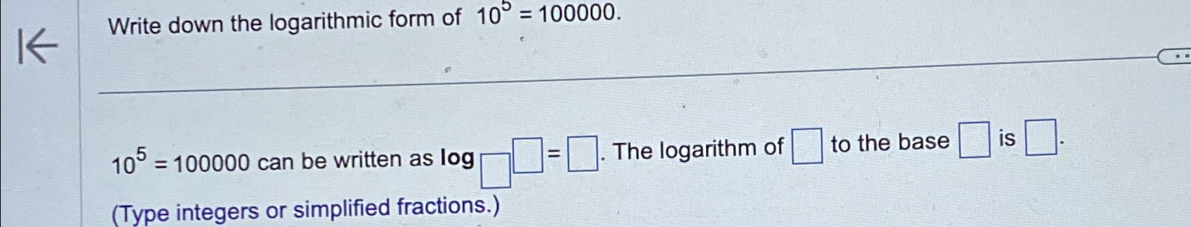 Solved Write down the logarithmic form of | Chegg.com