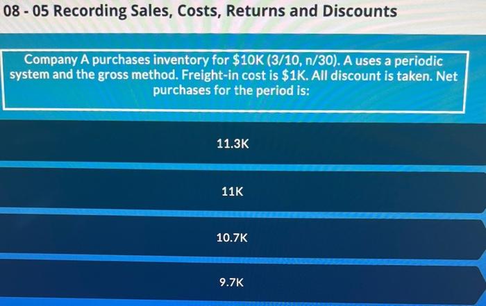 Solved 03 Costs to be Included in / Excluded from | Chegg.com