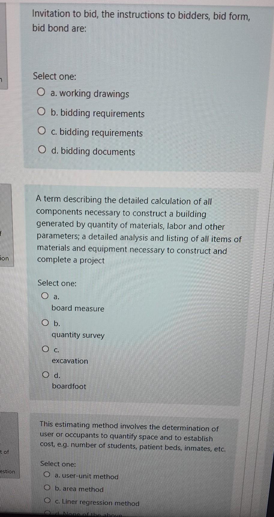 Solved Invitation to bid, the instructions to bidders, bid | Chegg.com