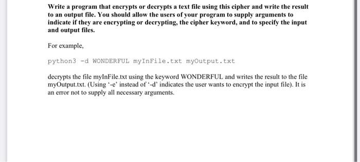 Solved Write A Program That Encrypts Or Decrypts A Text File