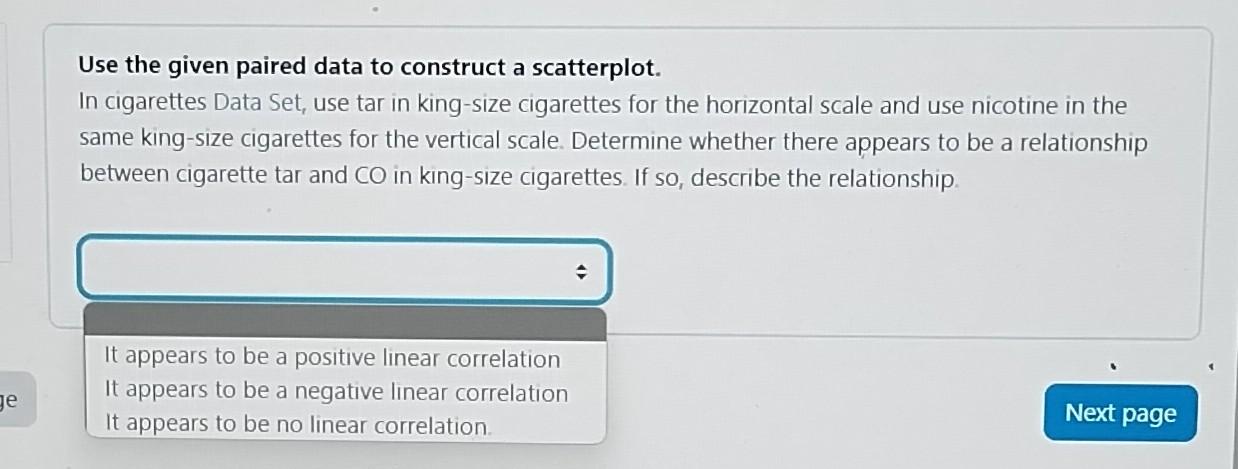 Solved Use the given paired data to construct a | Chegg.com