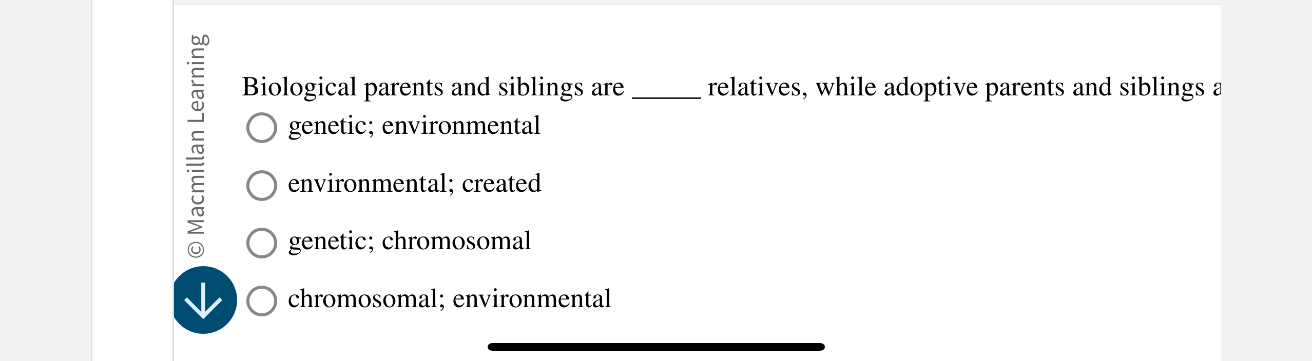Solved Biological parents and siblings are relatives, while | Chegg.com
