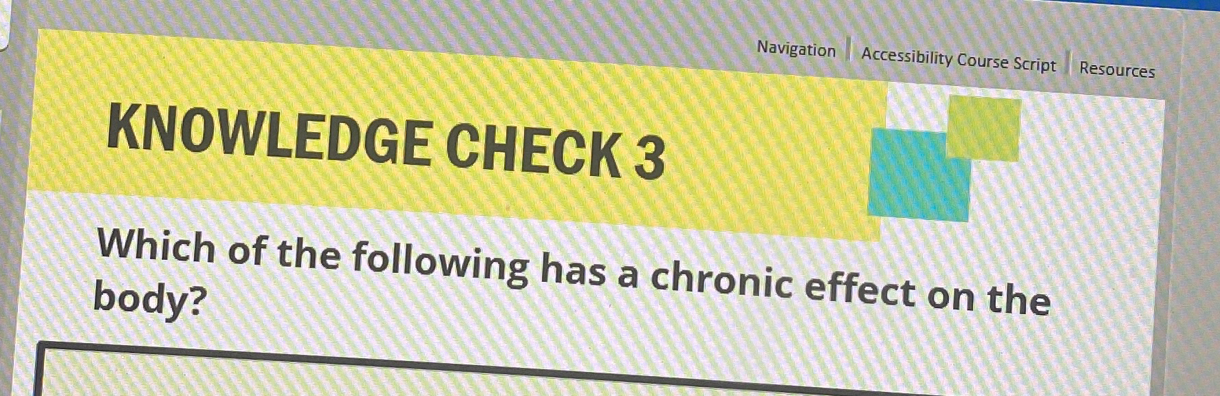 Solved Navigation Accessibility Course Script || | Chegg.com | Chegg.com