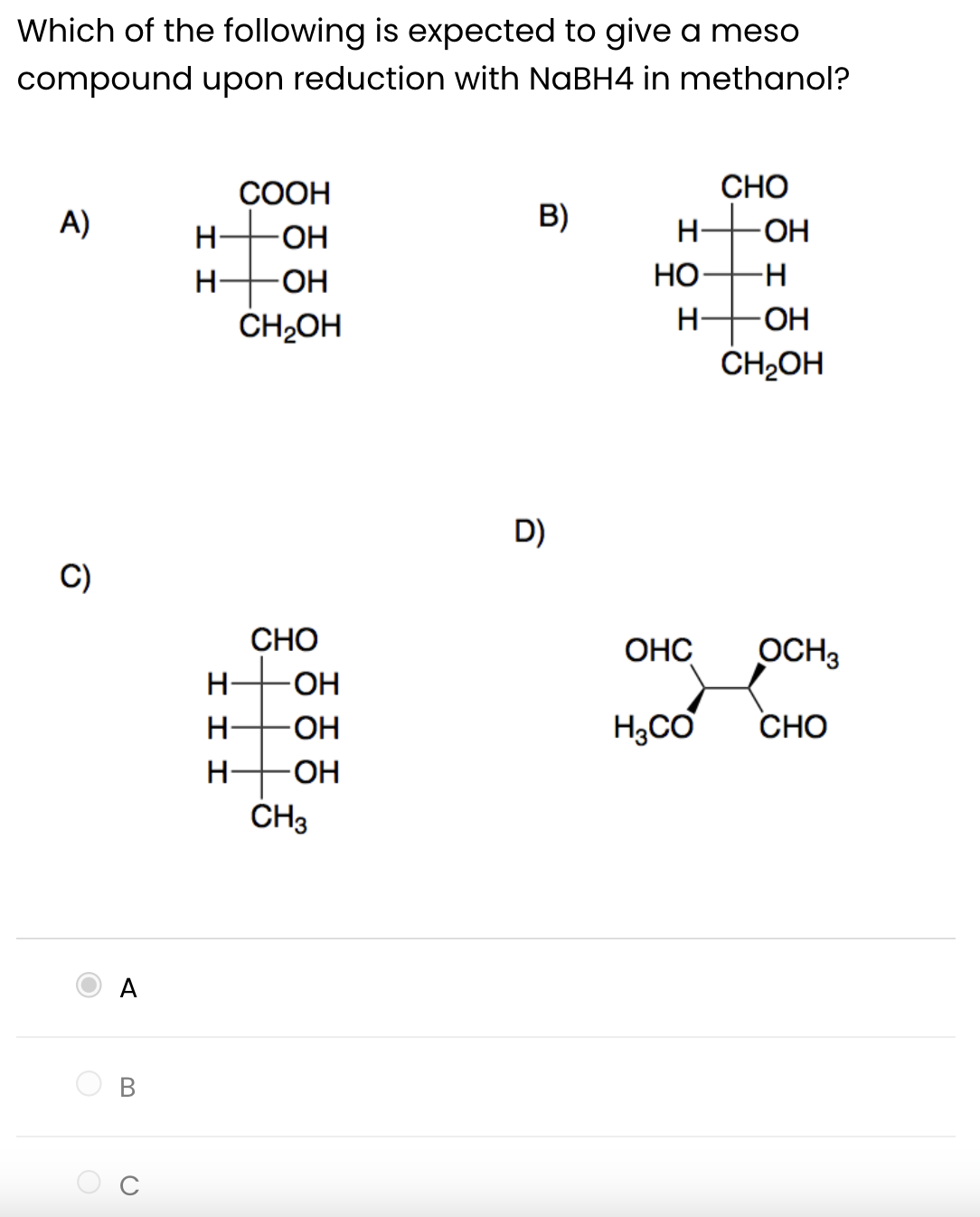 Solved Which of the following is expected to give a meso | Chegg.com