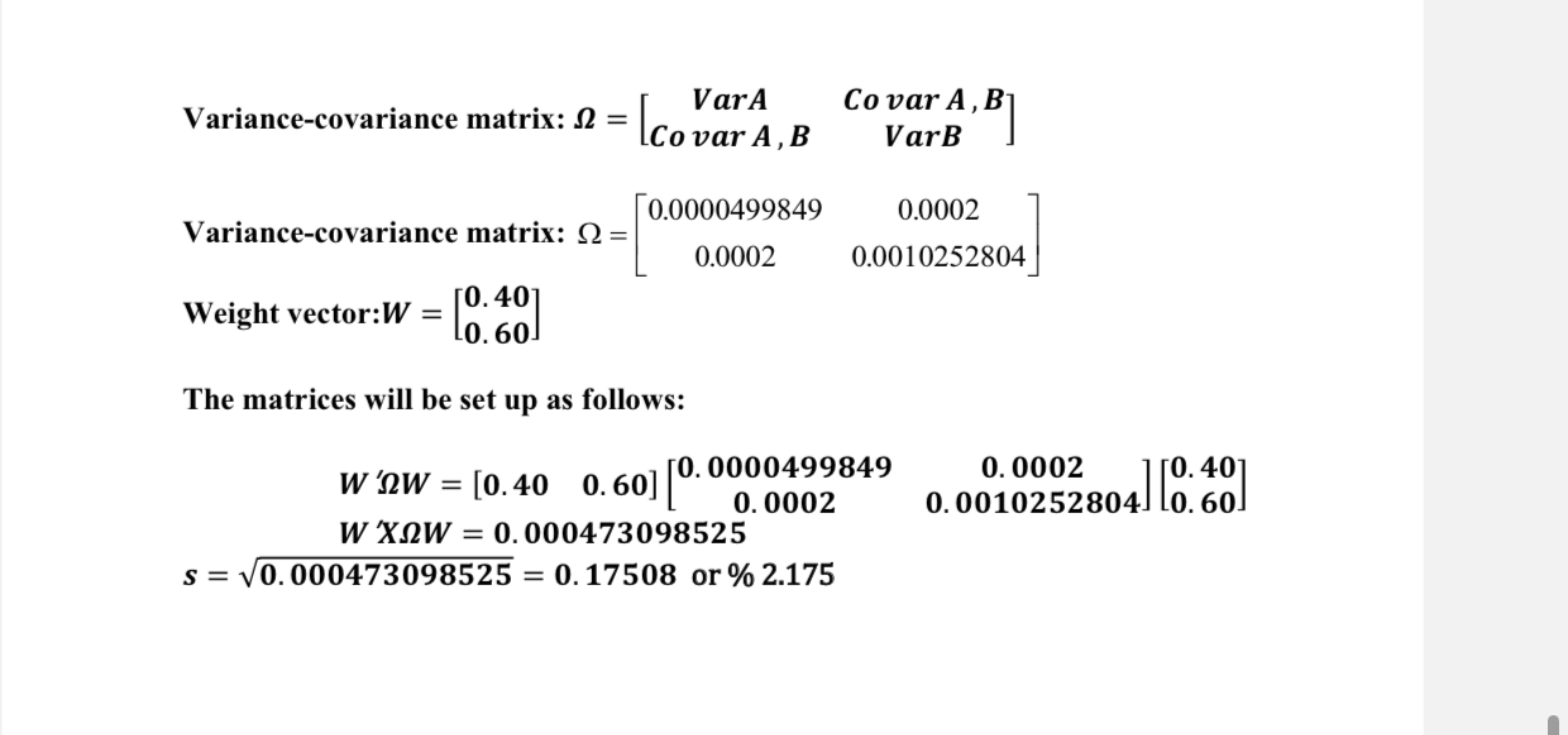 Solved Variance-covariance matrix: | Chegg.com