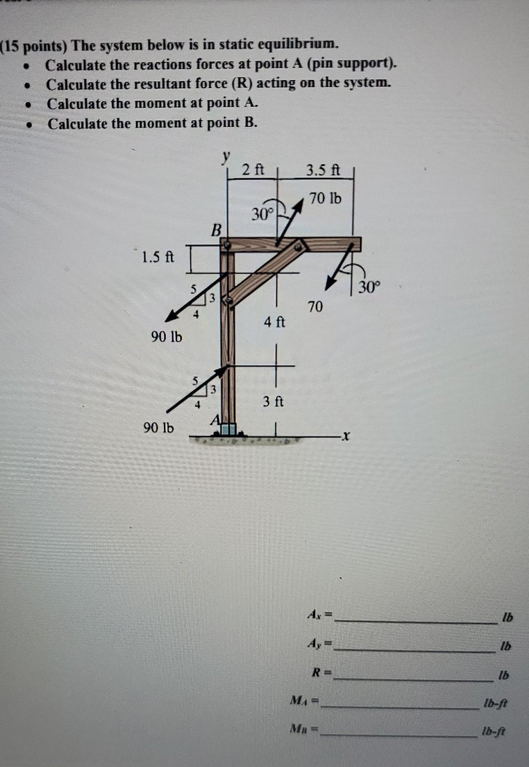 Solved (15 points) The system below is in static | Chegg.com