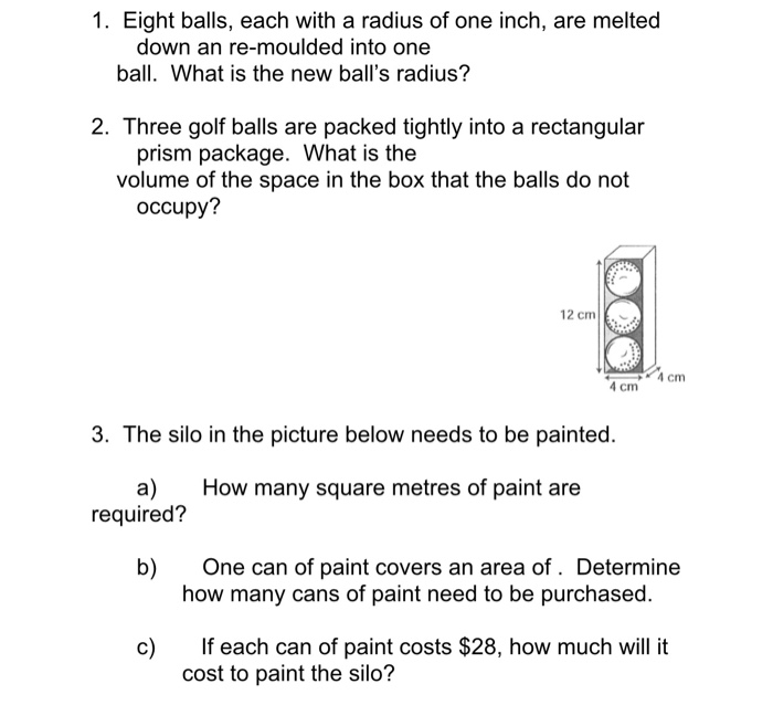 Solved 1. Eight balls, each with a radius of one inch, are | Chegg.com