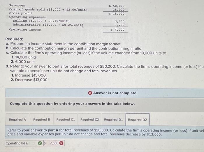 Solved Required: a. Prepare an income statement in the | Chegg.com