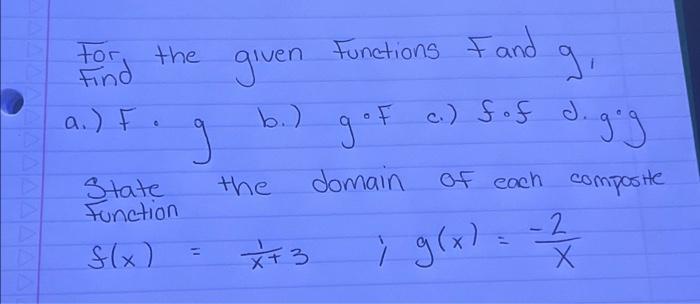 Solved For the given functions fand g, Find a.) F. b.) g∘f | Chegg.com
