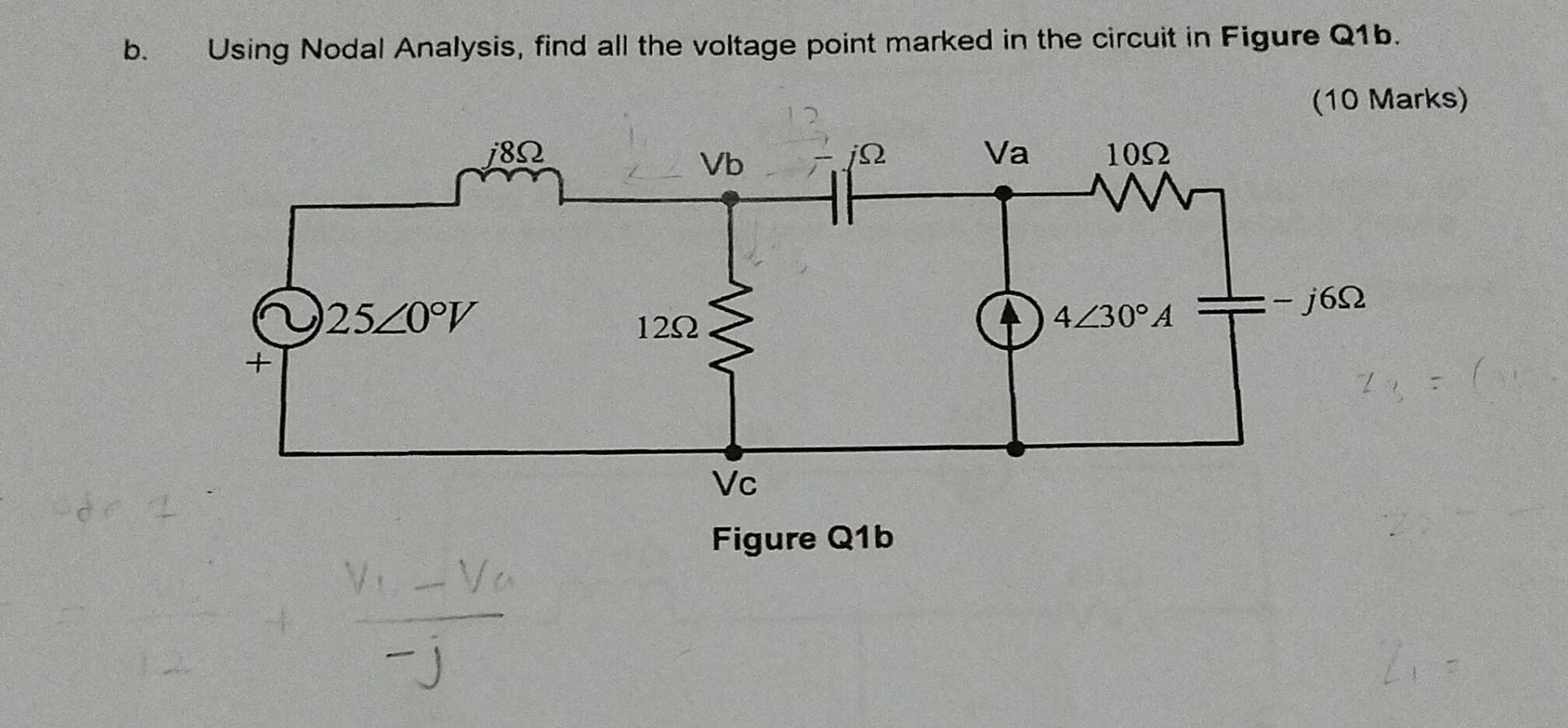 Solved b. Using Nodal Analysis, find all the voltage point | Chegg.com