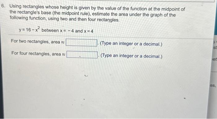 Solved Using rectangles whose height is given by the value | Chegg.com
