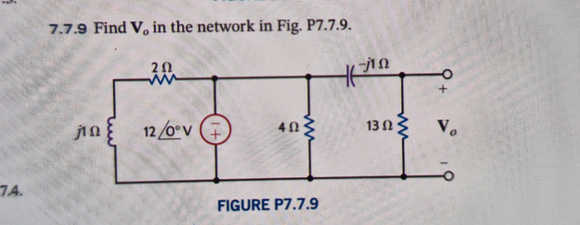 Solved 7.7.9 ﻿Find Vo ﻿in the network in Fig. P7.7.9. | Chegg.com