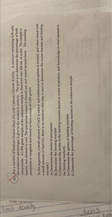 Solved 26) For a reaction of Sodium Oxalate (Na2C.OH) with | Chegg.com