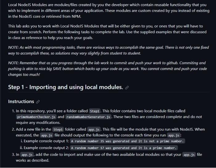 Solved Step 2 - Create a local module from scratch and use | Chegg.com