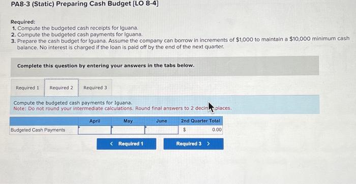 Solved Required information SB Problem PA8-1 to PA8-3 [The | Chegg.com