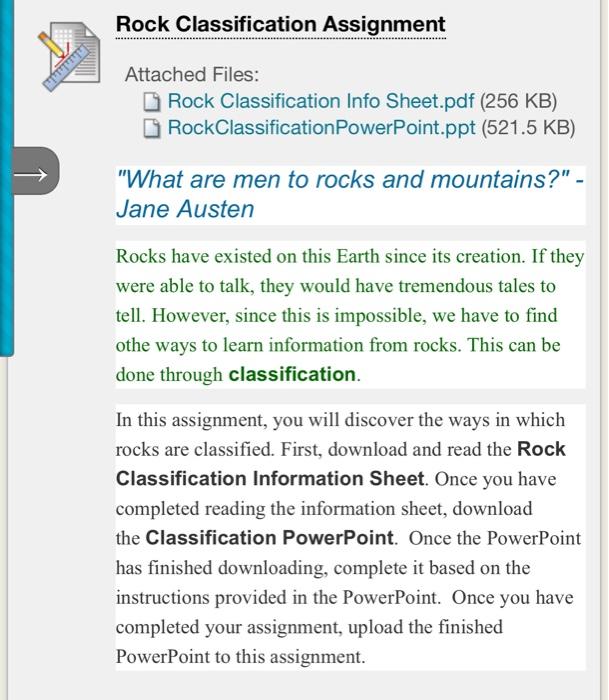 Solved Rock Classification Assignment Attached Files: Rock | Chegg.com Solved Rock Classification Assignment Attached Files: Rock | Chegg.com