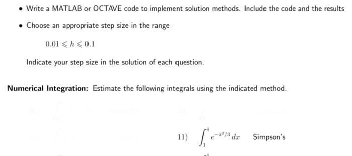 Solved - Write a MATLAB or OCTAVE code to implement solution | Chegg.com