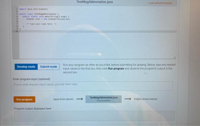 Solved: 3.28 LAB: Warm up: Text message abbreviation decod