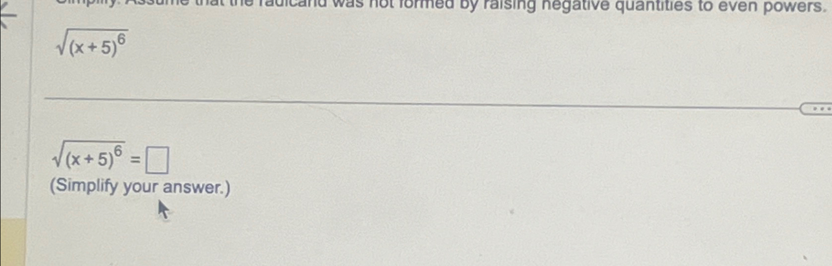 Solved (x+5)62(x+5)62=(Simplify your answer.) | Chegg.com
