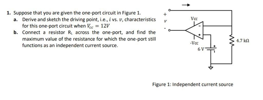 Solved a. Vec 1. Suppose that you are given the one-port | Chegg.com