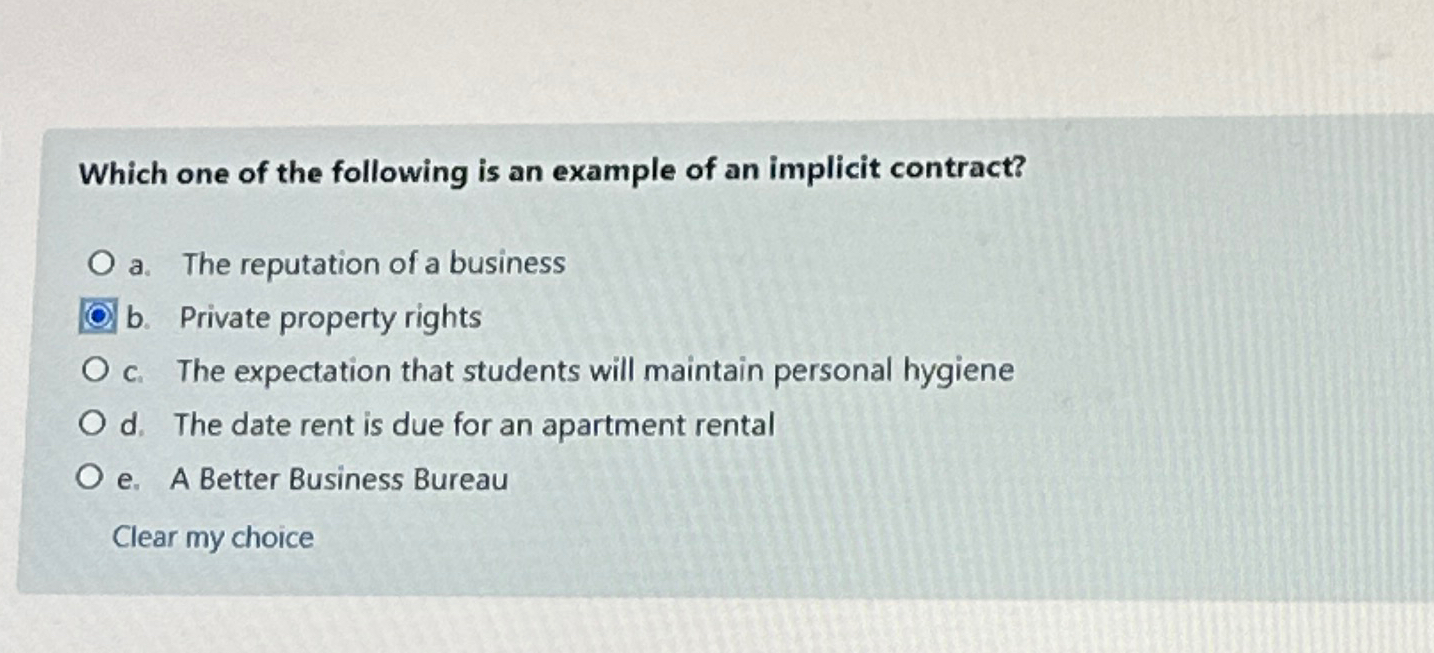 Solved Which one of the following is an example of an | Chegg.com