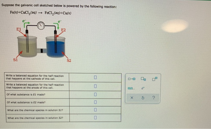 Solved Suppose the galvanic cell sketched below is powered | Chegg.com