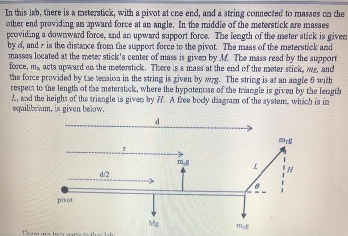 Solved In this lab, there is a meterstick, with a pivot at | Chegg.com