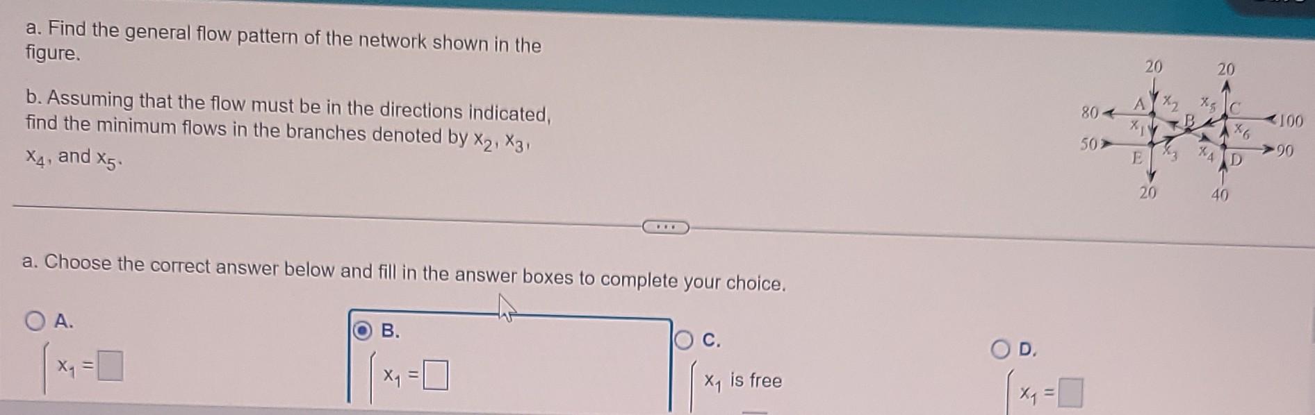 Solved a. Find the general flow pattern of the network shown | Chegg.com