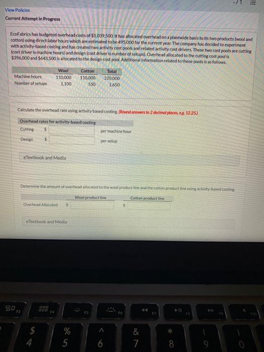 Solved View Policies Current Attempt in Progress EcoFabrics | Chegg.com