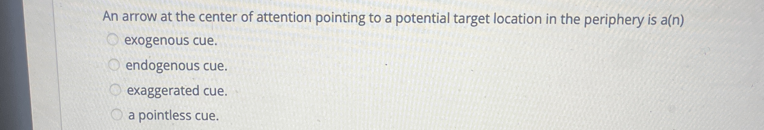Solved An arrow at the center of attention pointing to a | Chegg.com