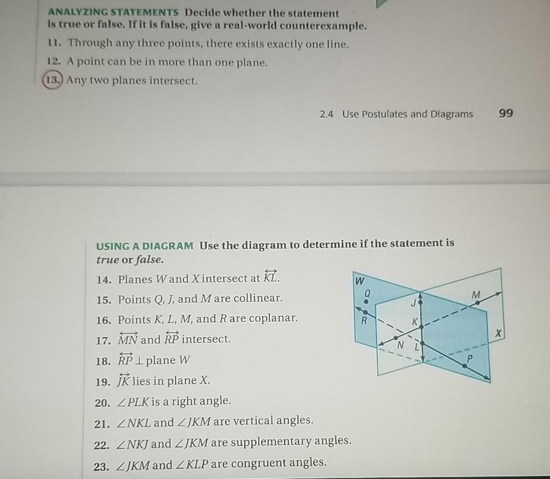 Solved 1. VOCABULARY Copy and complete: A ? is a line that | Chegg.com