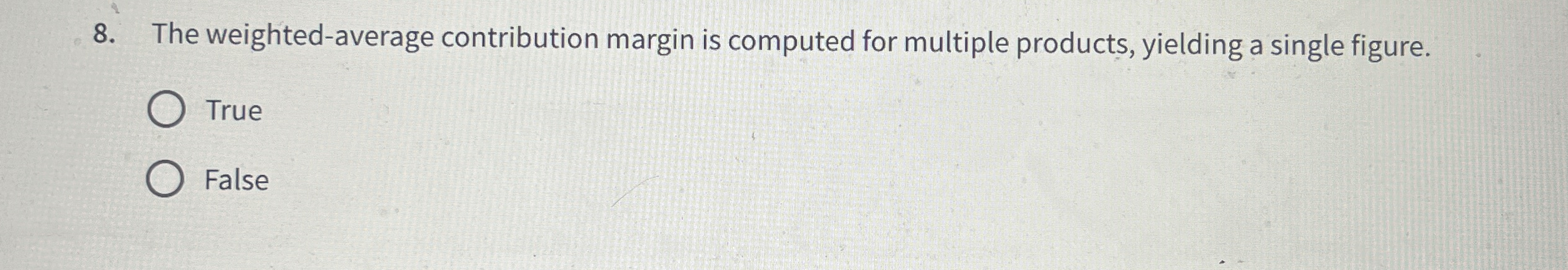 Solved The Weighted Average Contribution Margin Is Computed