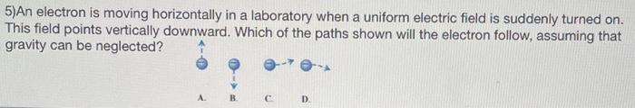 [Solved]: An electron is moving horizontally in a laboratory