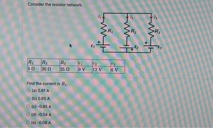 Solved Consider the resistor network: R2 R3 R₁ 5Ω |20 Ω 125 | Chegg.com