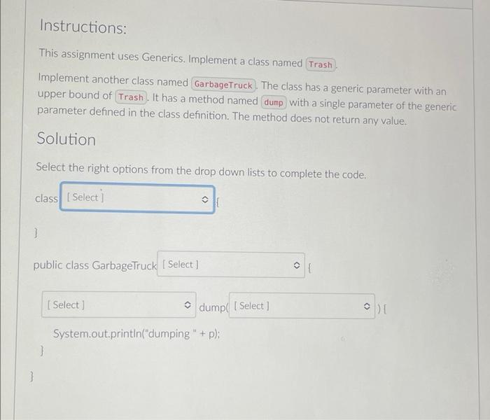 Solved Instructions: This assignment uses Generics. | Chegg.com
